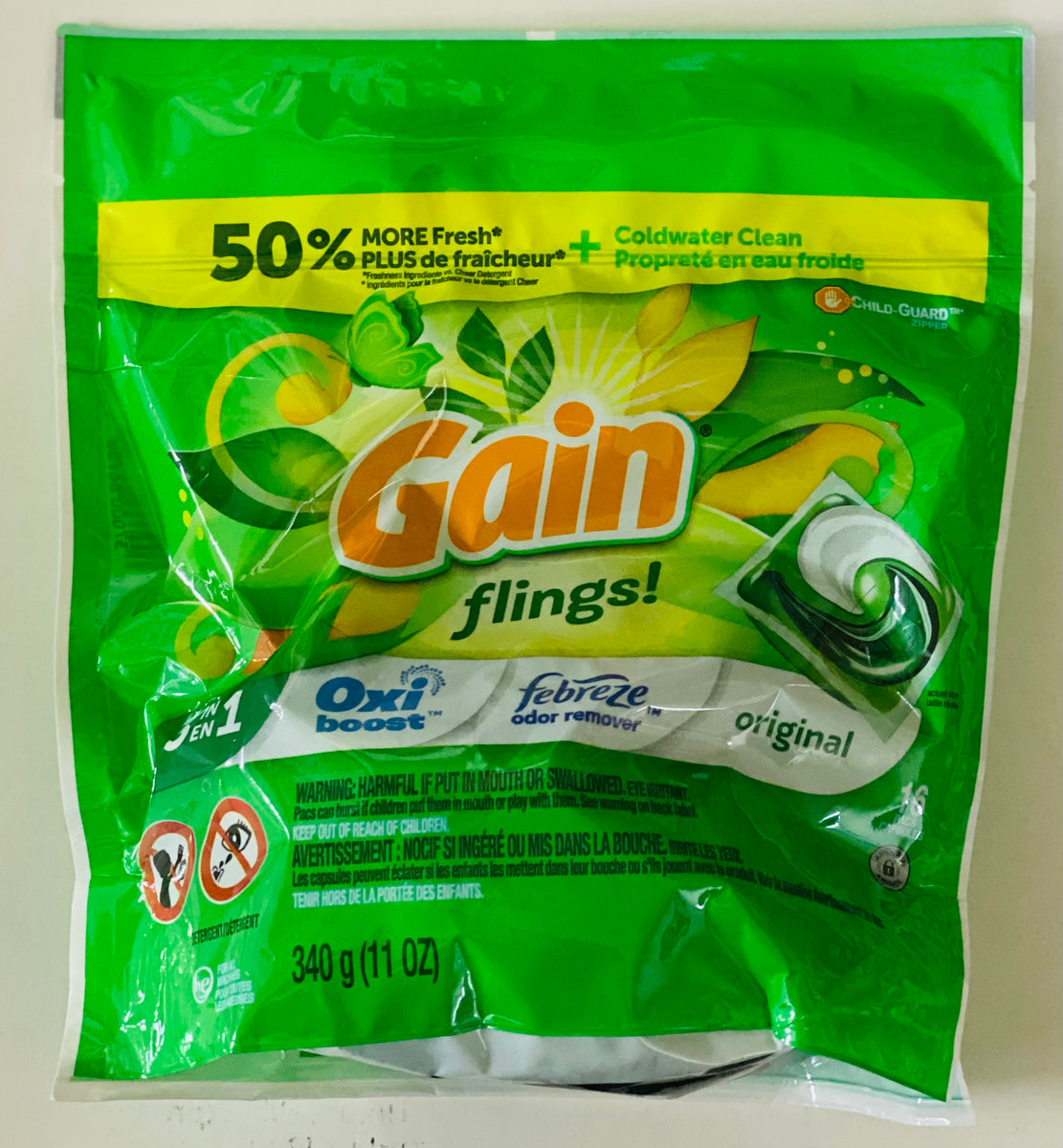 GAIN LAUNDRY DETERGENT PODS (16 CAPSULES, 340 G) – Fedlin Limited