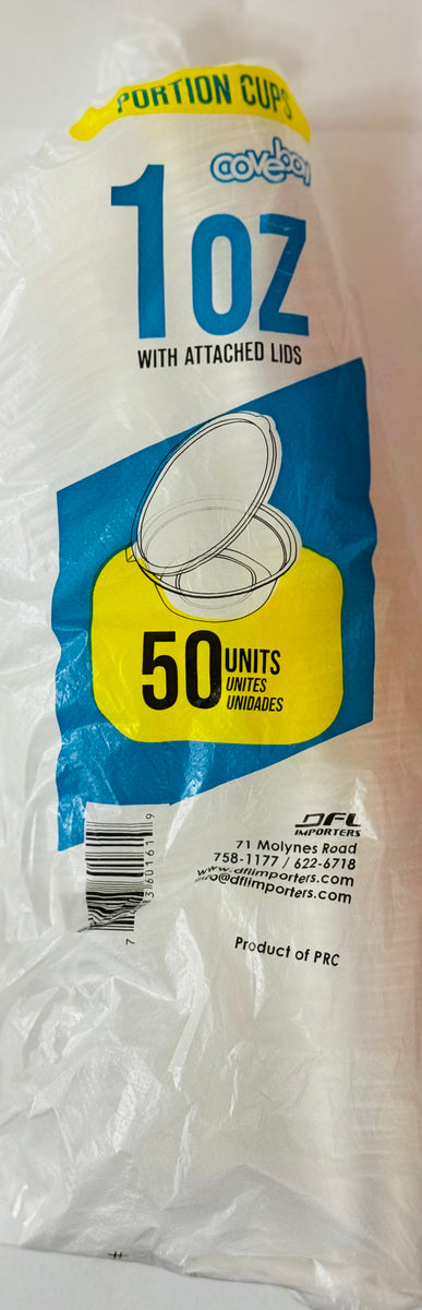 COVEBAY DISPOSABLE CUPS (1 OZ, WITH ATTACHED LIDS, 50 UNITS) – Fedlin ...