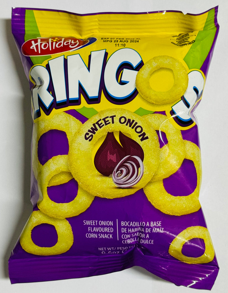 HOLIDAY RINGOS SWEET ONION FLAVOURED CORN SNACK (18 G) – Fedlin Limited