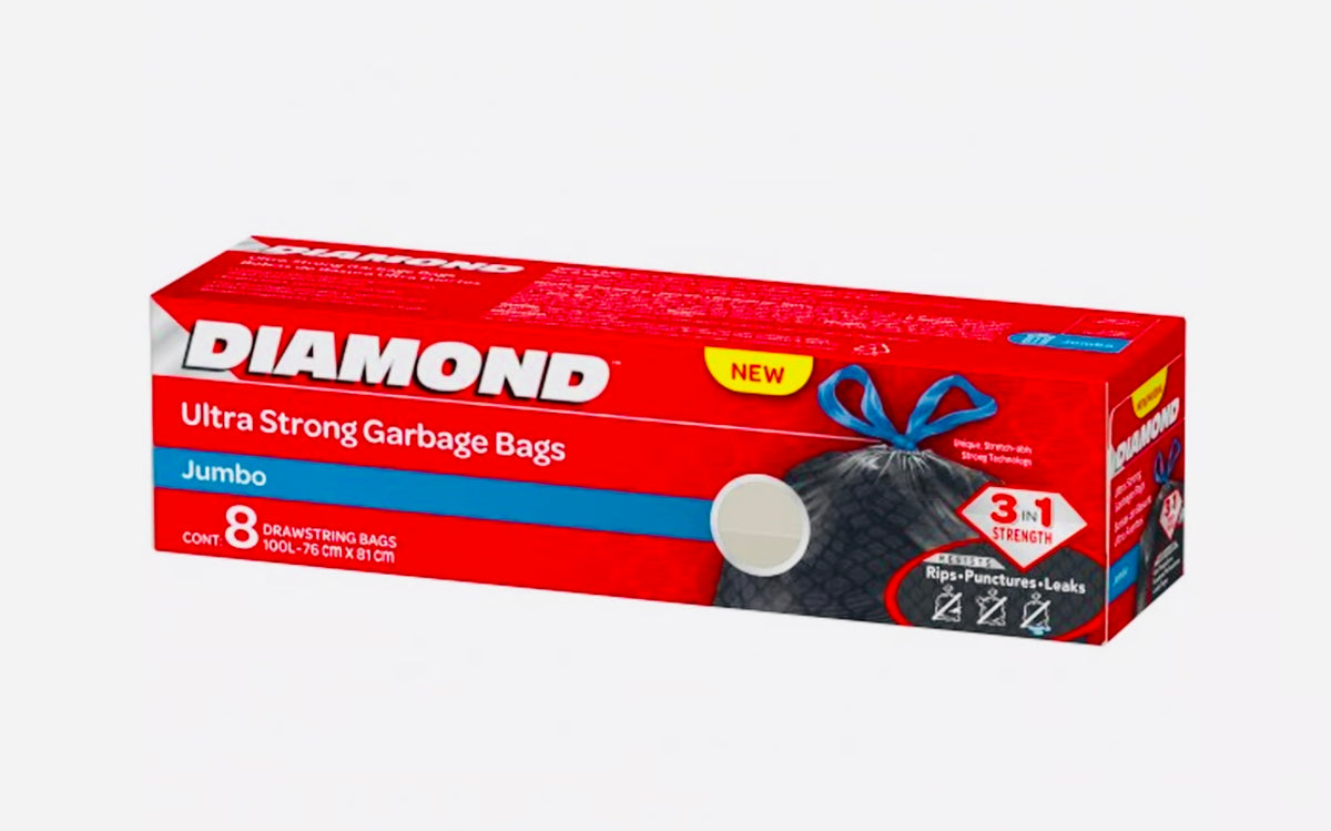 DIAMOND ULTRA STRONG GARBAGE BAGS (JUMBO, 8 UNITS) – Fedlin Limited