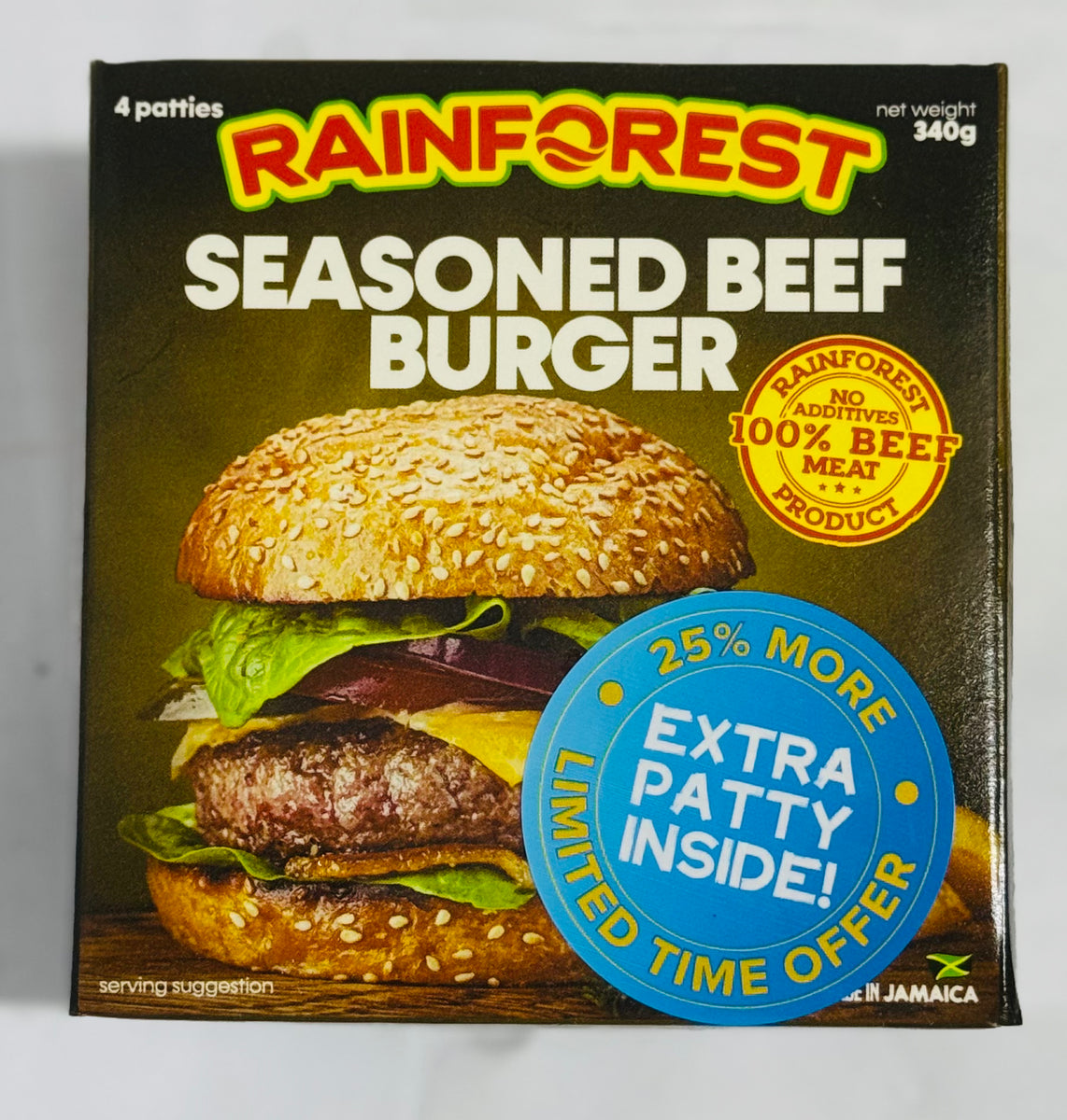 RAINFOREST SEASONED BEEF BURGER (4 UNITS, 340 G) – Fedlin Limited