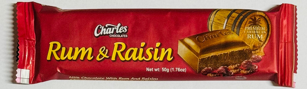 CHARLES RUM & RAISIN MILK CHOCOLATE (50 G) – Fedlin Limited