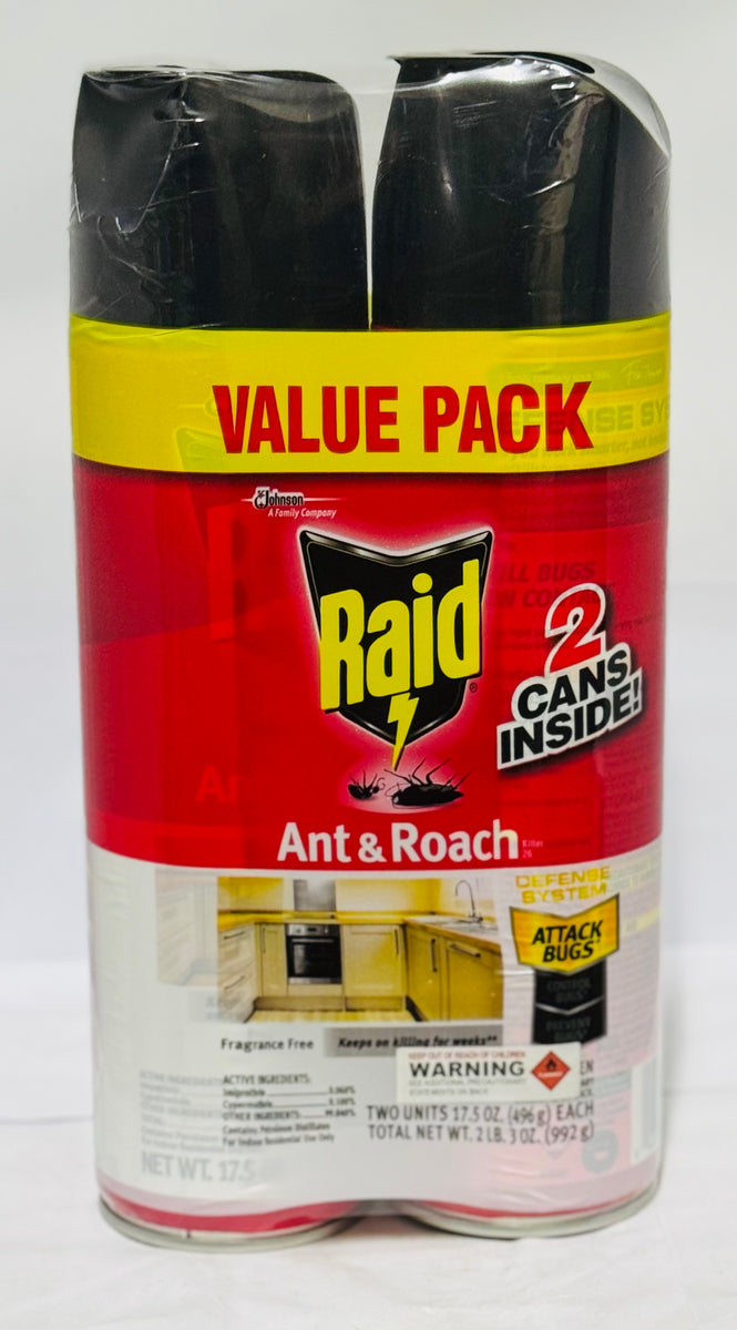 RAID ANT & ROACH INSECTICIDE SPRAY (VALUE PACK, 2 UNITS, 992 G ...