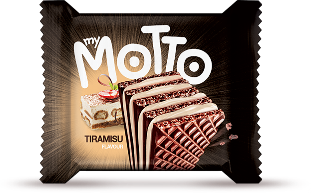 MY MOTTO WAFER (TIRAMISU, CASE, 120 UNITS, 34 G / UNIT) – Fedlin Limited