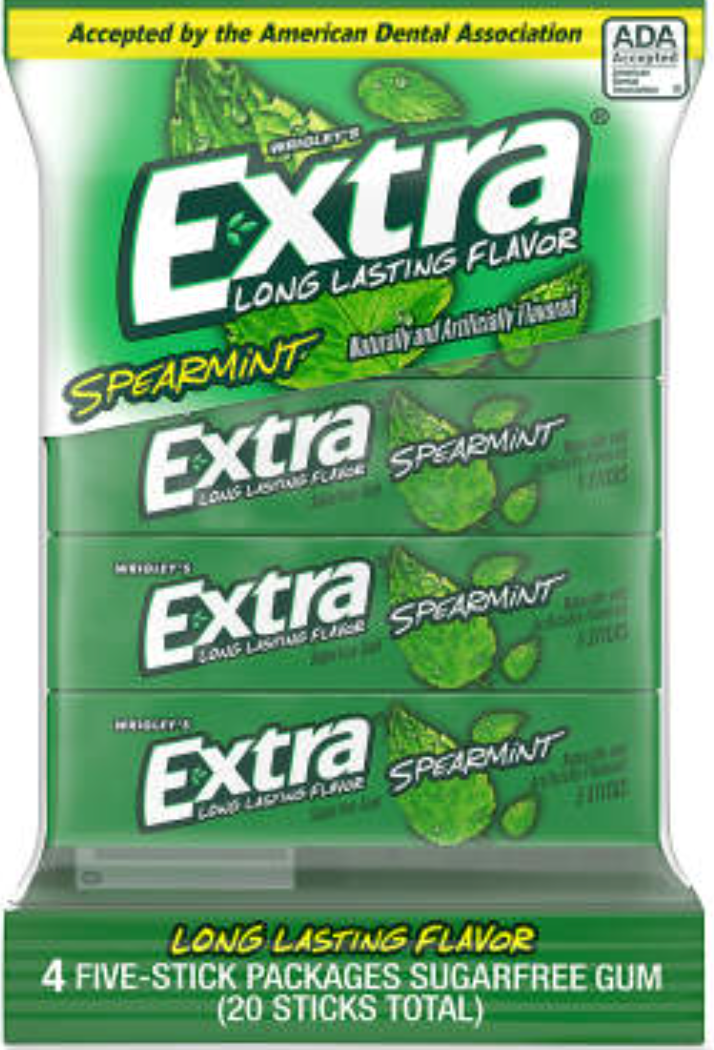 WRIGLEY'S EXTRA GUM (5 STICKS, 4 PACKS, SPEARMINT) – Fedlin Limited